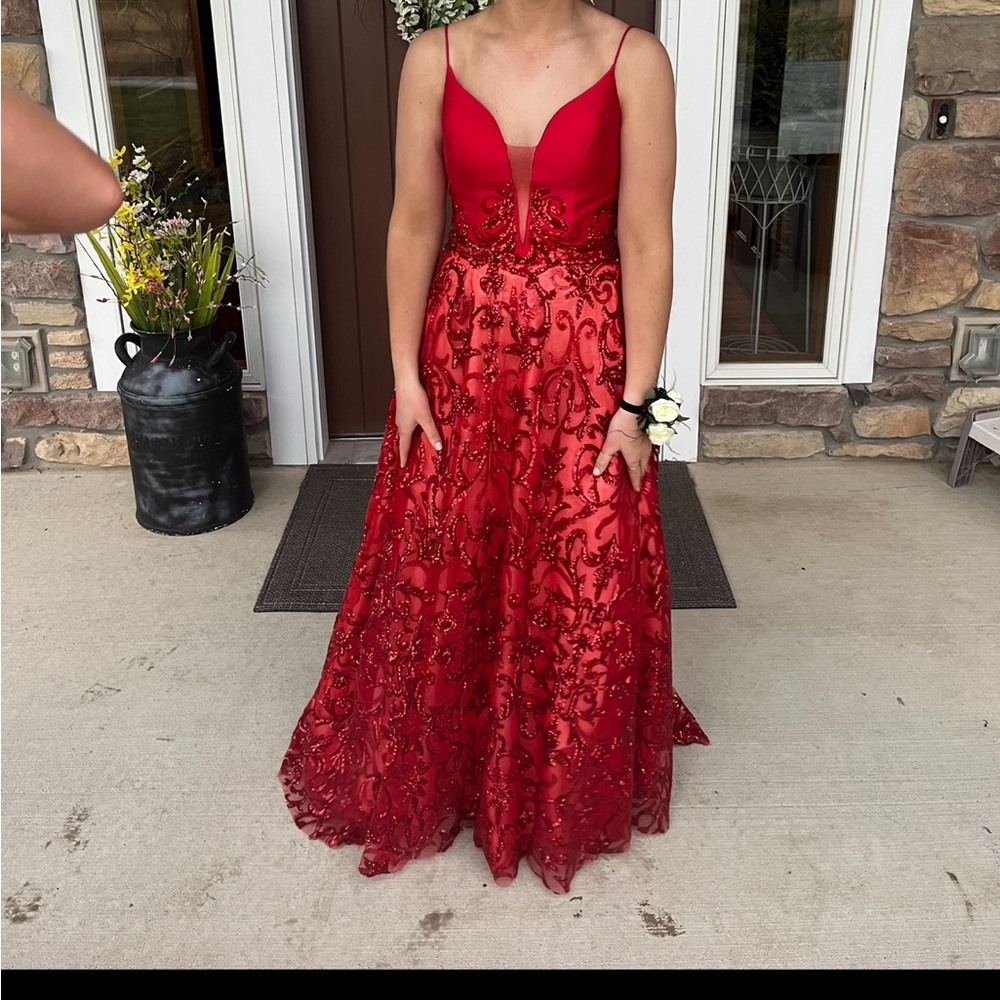 Sherri Hill Red Prom Formal Dress - Gem